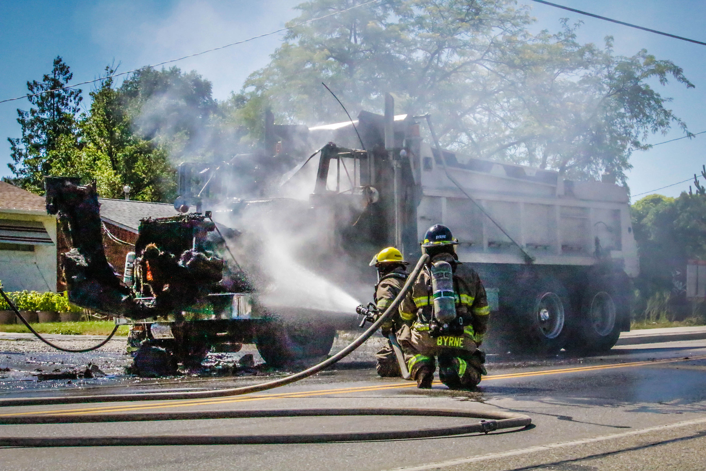Firefighters respond to dump truck engine fire - TimesChronicle.ca