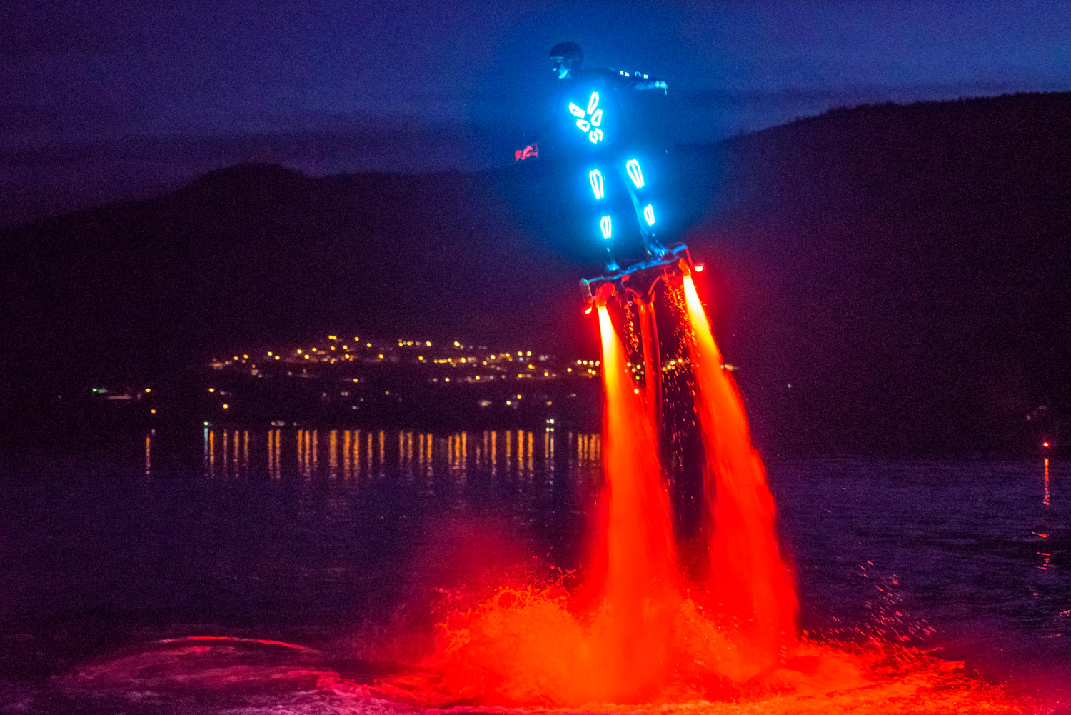 Spectacular flyboarding demonstration at Walnut Beach Resort ...