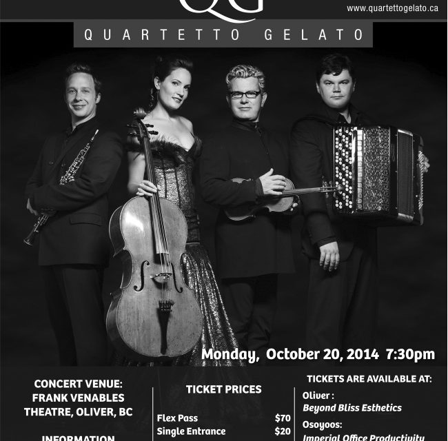 Quartetto Gelato coming to Venables Oct. 20 - TimesChronicle.ca