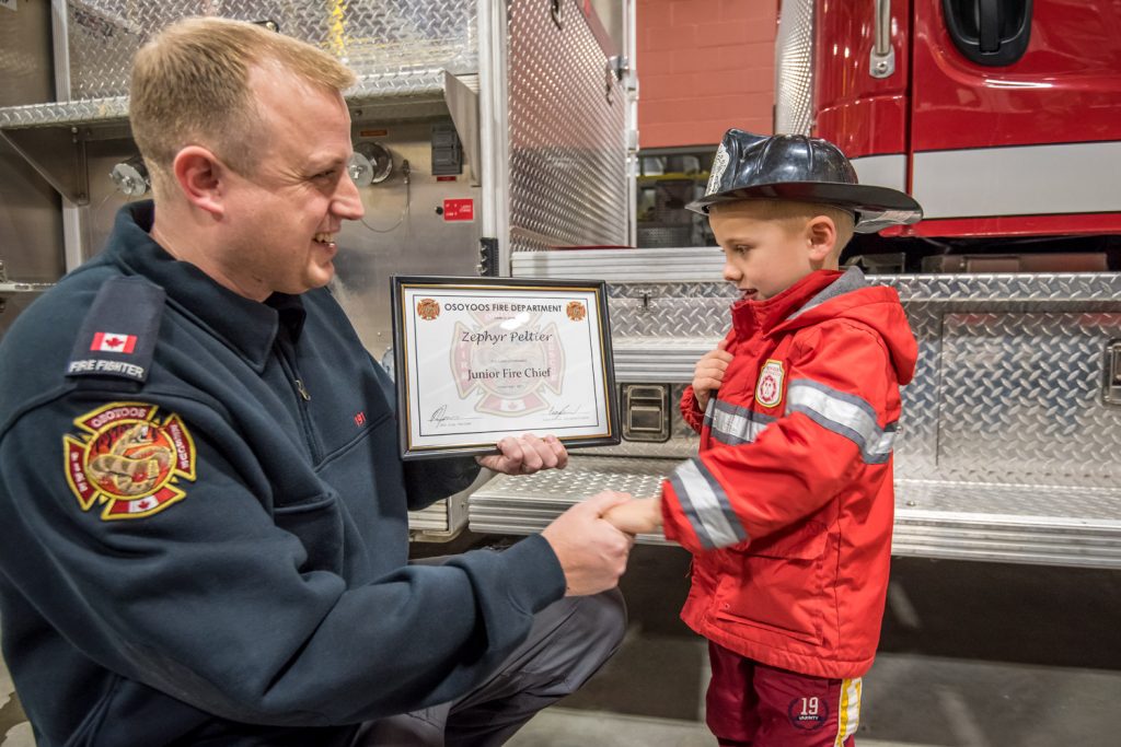 Zephyr Peltier, 5, wins his dream - day as fire chief - TimesChronicle.ca