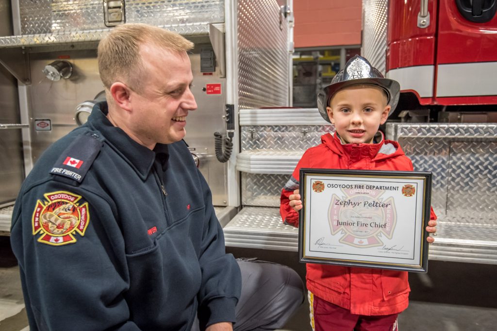 Zephyr Peltier, 5, wins his dream - day as fire chief - TimesChronicle.ca