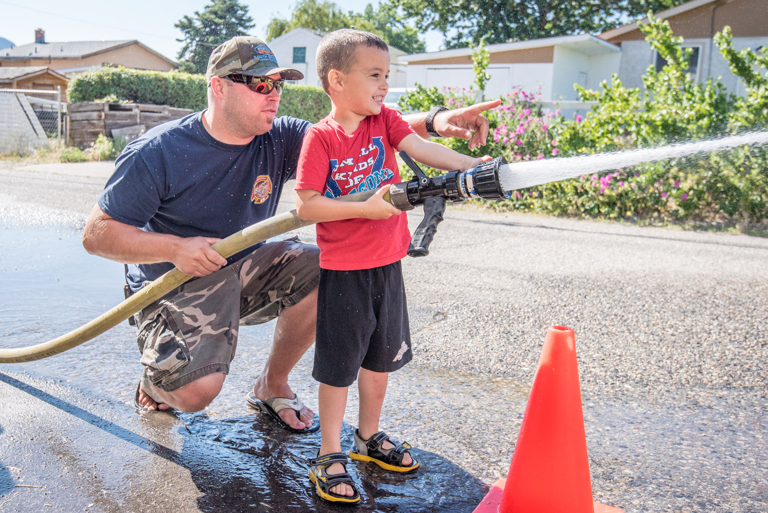 Kindergarten kids from Osoyoos Elementary School are firefighters for a ...