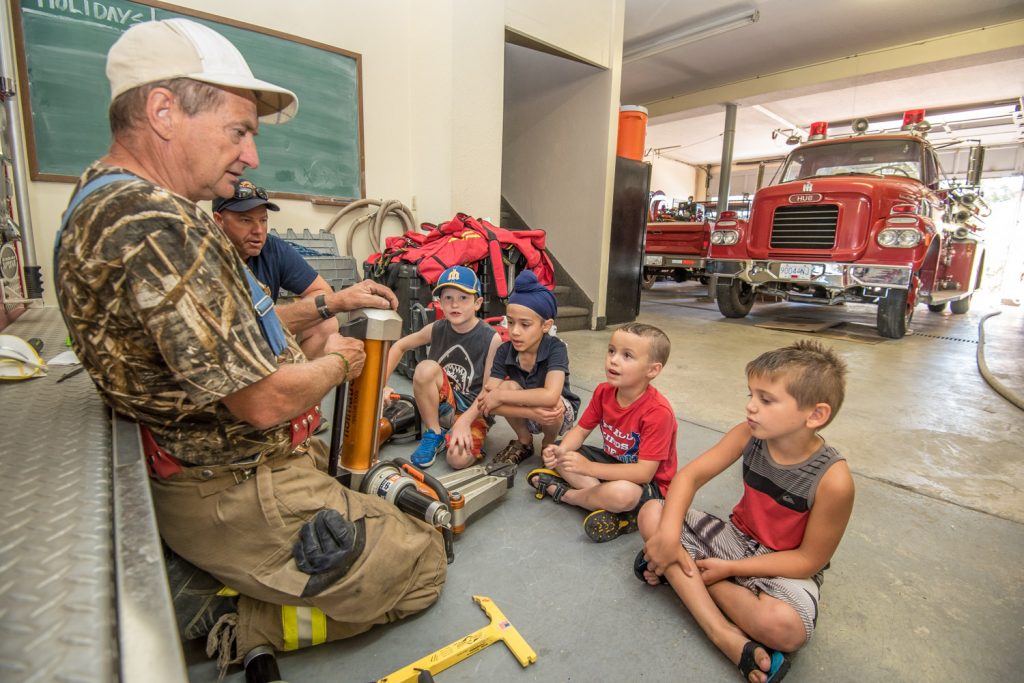 Kindergarten kids from Osoyoos Elementary School are firefighters for a ...