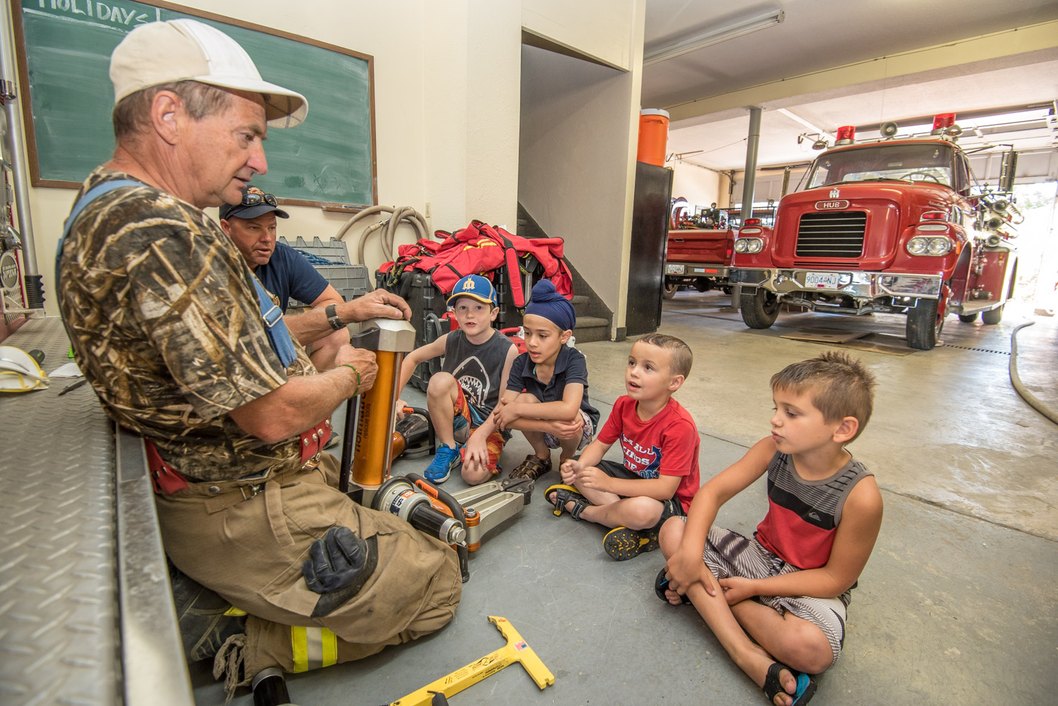 Kindergarten kids from Osoyoos Elementary School are firefighters for a ...