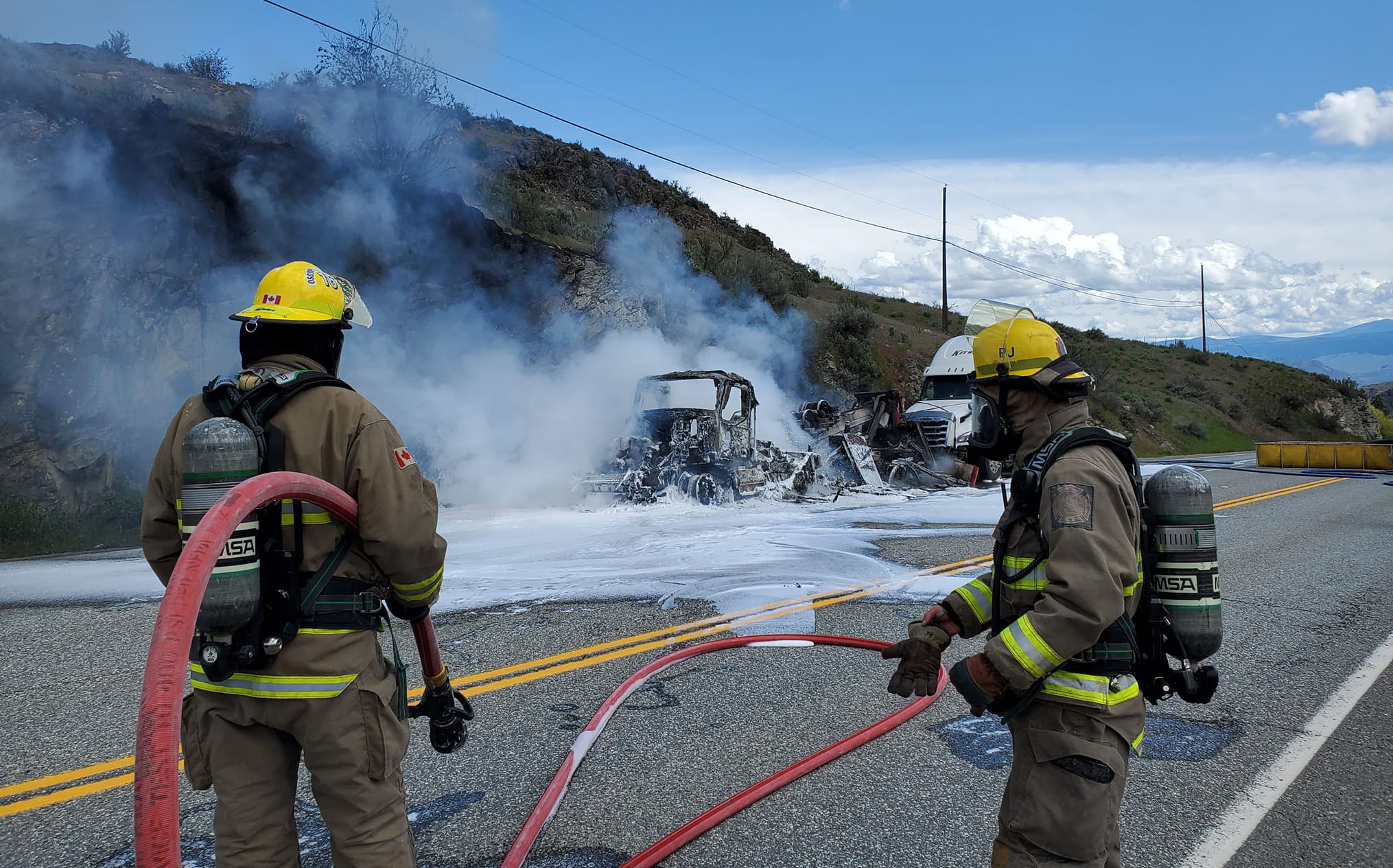 Vehicle fire blackens sky near Osoyoos - TimesChronicle.ca
