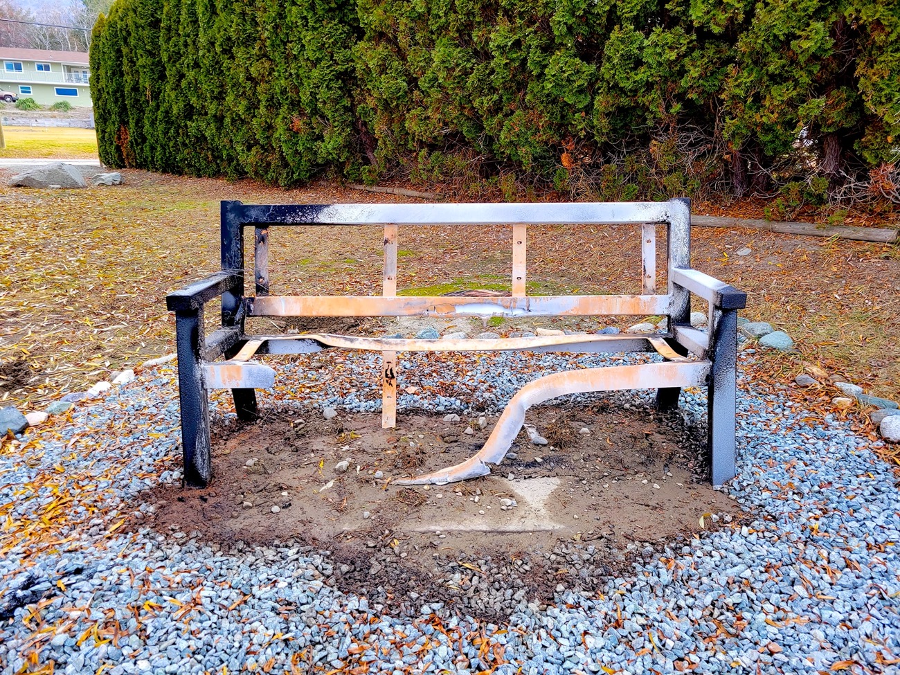 Memorial bench destroyed by act of vandalism - TimesChronicle.ca
