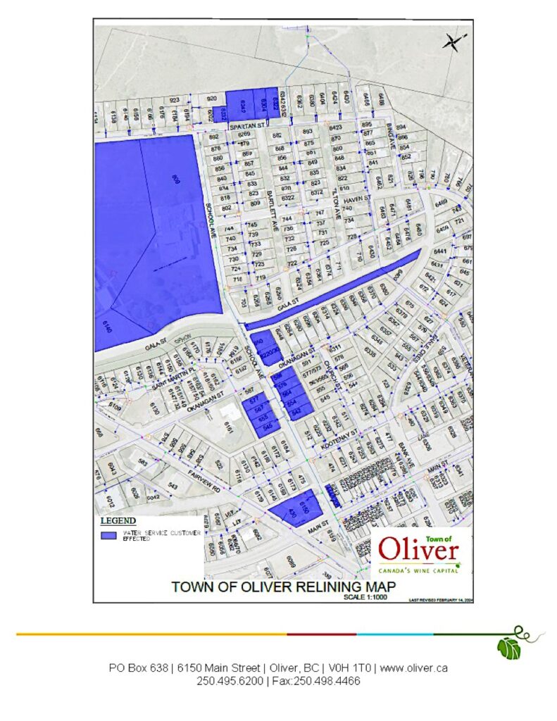 Boil water notice for Oliver water main relining project ...
