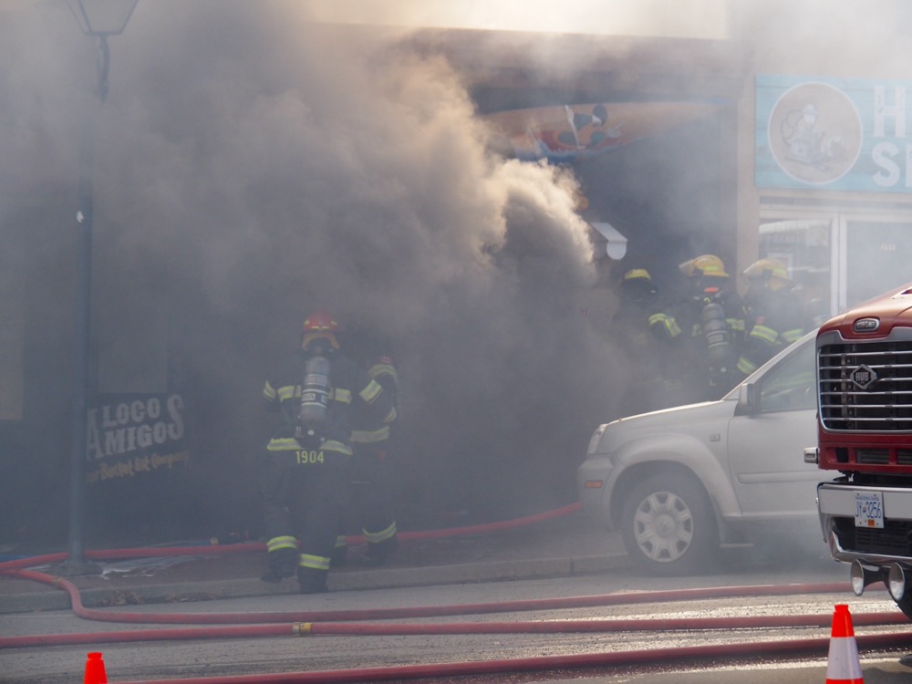 UPDATE: Loco Amigos fire contained Main St. open - TimesChronicle.ca