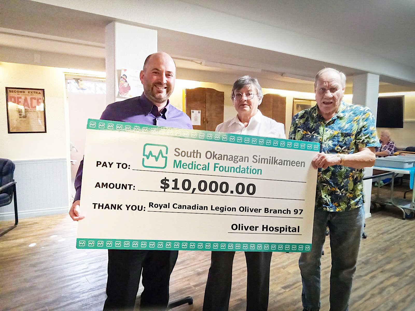 Oliver Legion makes $10k donation to SOGH - TimesChronicle.ca