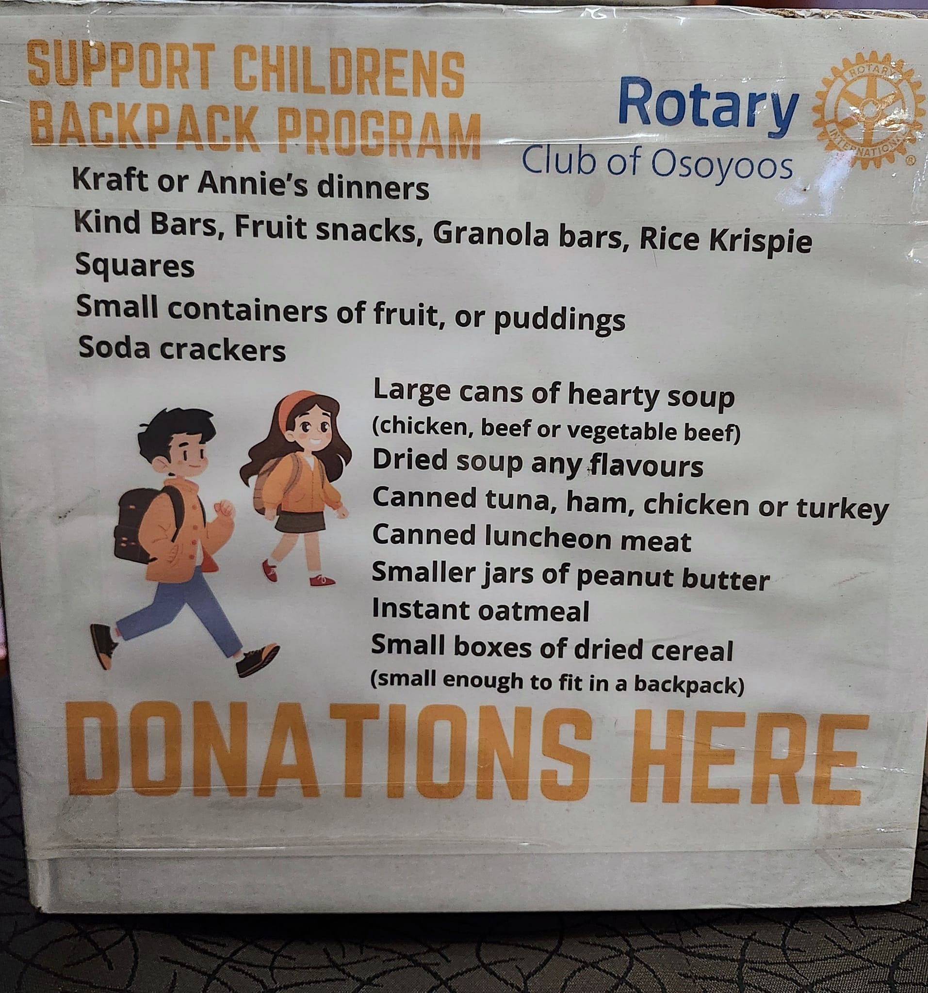 Rotary's Backpack Program awarded OCU grant - TimesChronicle.ca